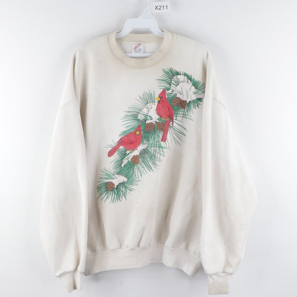 Vintage Streetwear Cardinal Birds Sweatshirt - Gem